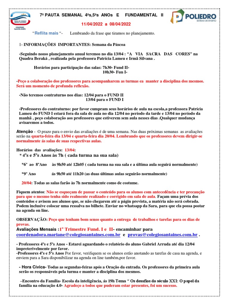 7º Pauta CSI-fund 1 e 2 | PDF | Páscoa | Amor