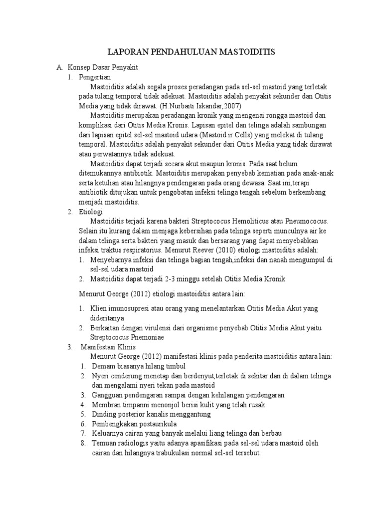 Panduan Mastoiditis dan Perawatannya | PDF