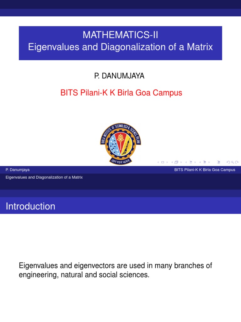 Lecture2 and 3-Danu | PDF | Eigenvalues And Eigenvectors | Matrix (Mathematics)