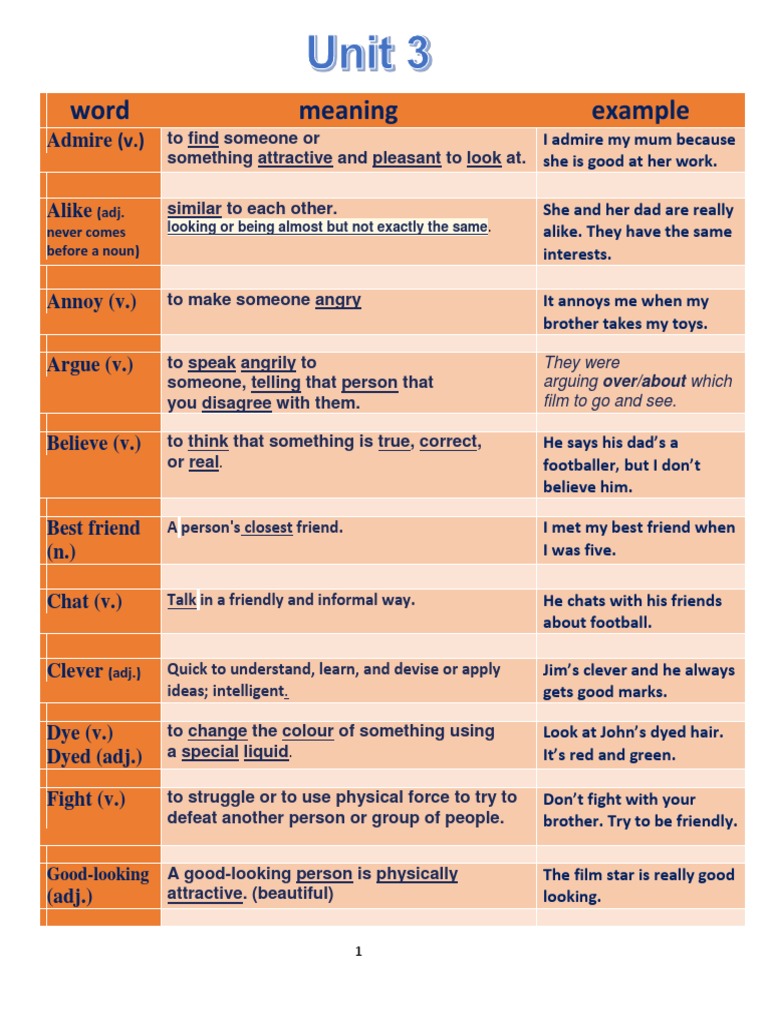 Destination A2 Unit 3 | PDF | Adjective