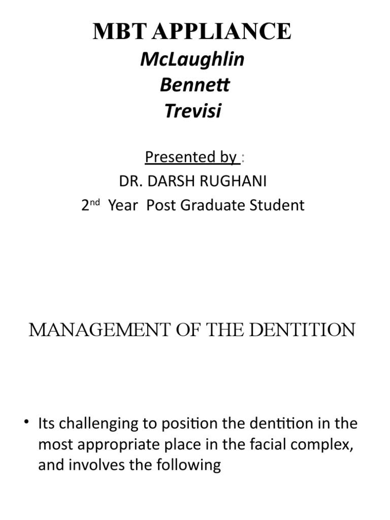 MBT Appliance: Mclaughlin Bennett Trevisi | PDF | Friction | Tooth