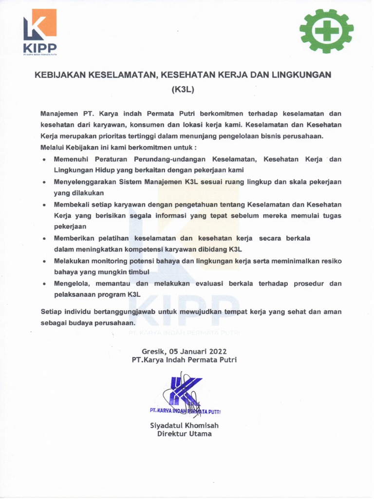 Kebijakan K3L | PDF