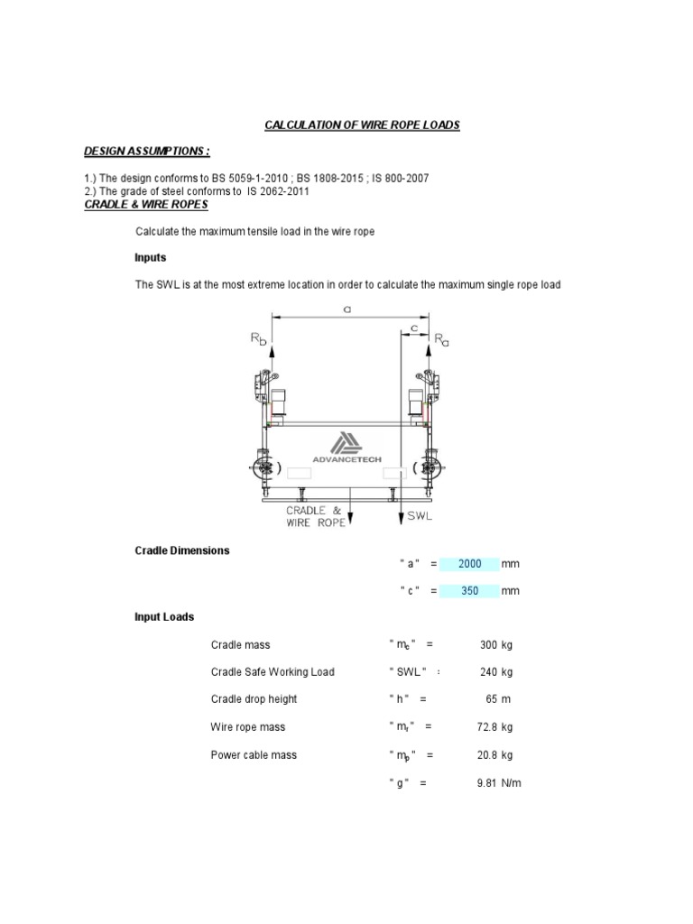 Wire Rope Load Calculation Guide | PDF | Civil Engineering | Mechanical ...