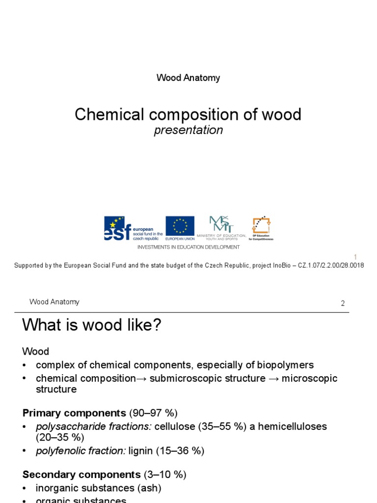 Chemical Composition of Wood Explained | PDF | Wood | Lignin