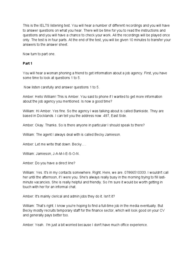 Test 20 Tapescript Pdf Wildfire Sibling