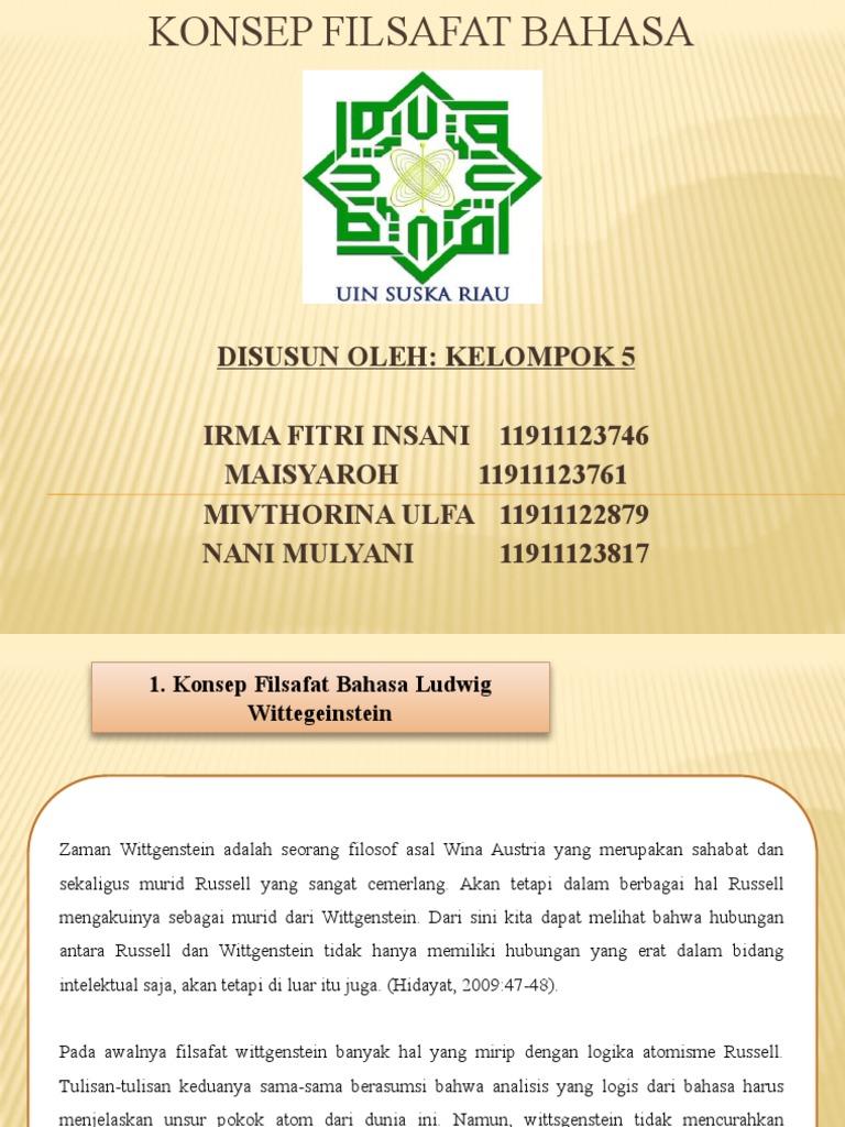 Filsafat Bahasa Kel 5 | PDF | Filsafat | Seni & Disiplin Bahasa