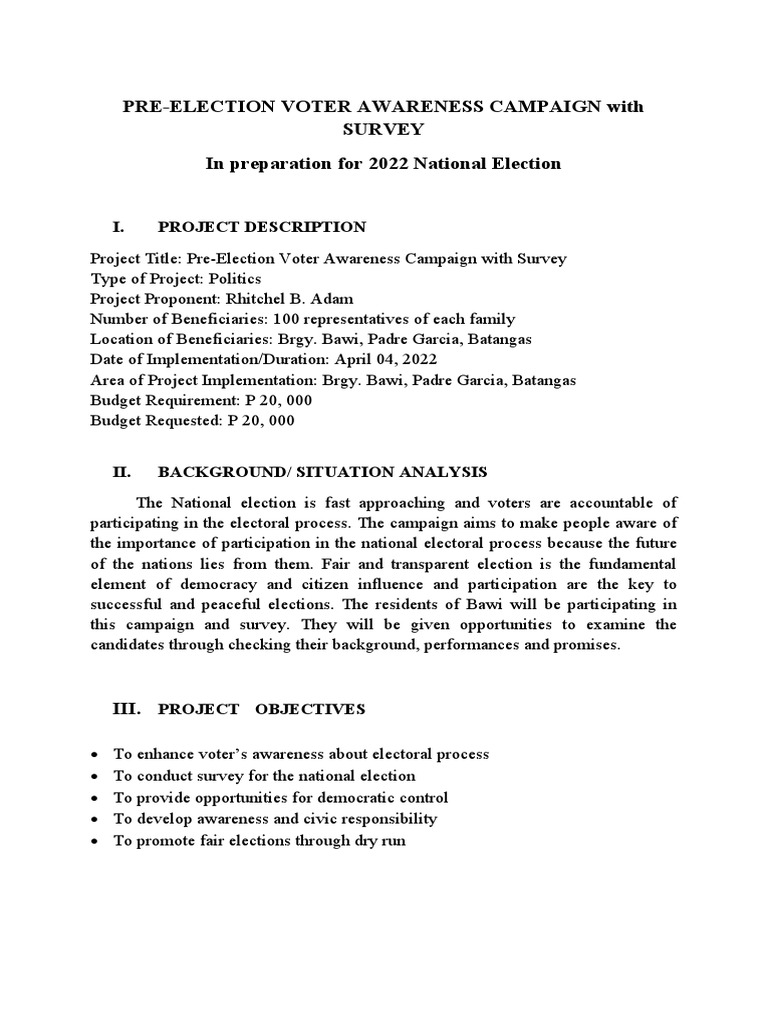 Proposal | PDF | Elections | Voting
