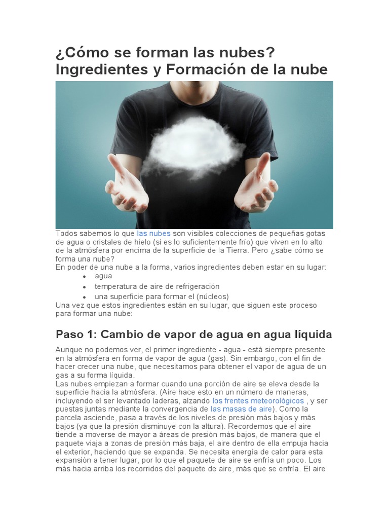 Cómo Se Forman Las Nubes Pdf Nube Gota Líquido