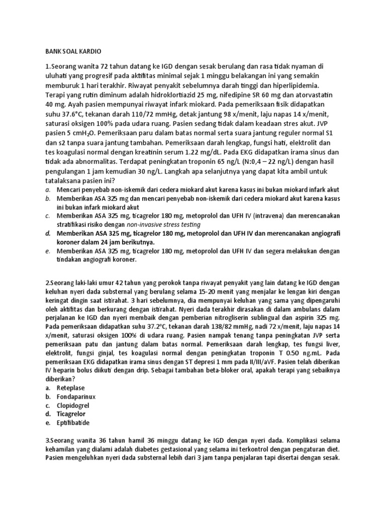 Bank Soal Kardio | PDF