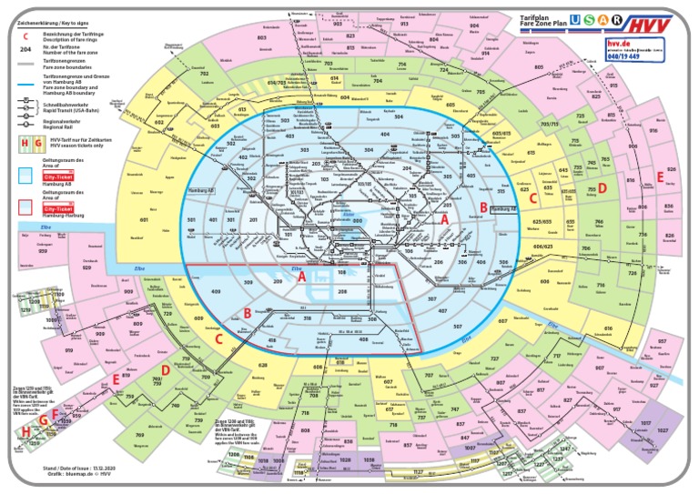 HVV Tarifplan Usar Schematisch | PDF