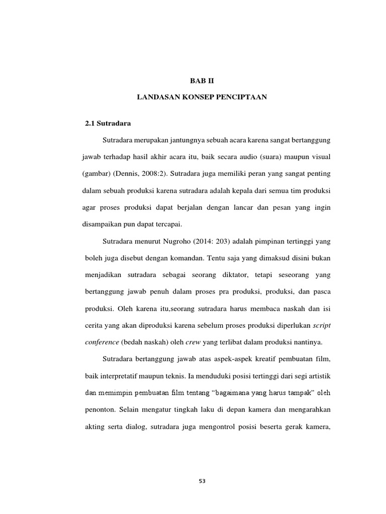 Bab Ii Landasan Konsep Penciptaan: Conference (Bedah Naskah) Oleh Crew Yang Terlibat Dalam ...