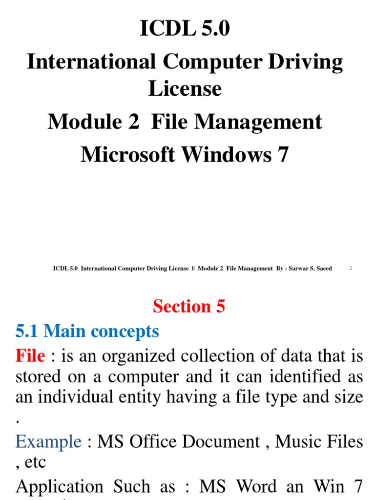 ICDL 5.0 International Computer Driving License Module 2 File (PDFDrive ...