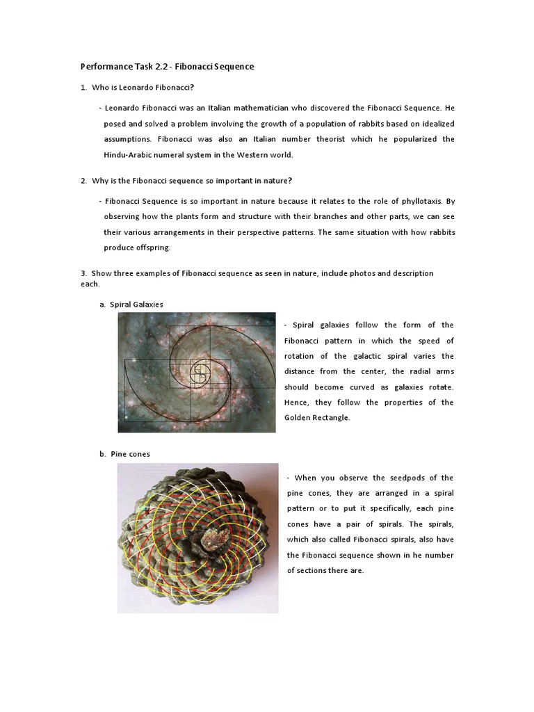 Performance Task 2.2 - Fibonacci Sequence | PDF | Mathematics | Mathematical Objects