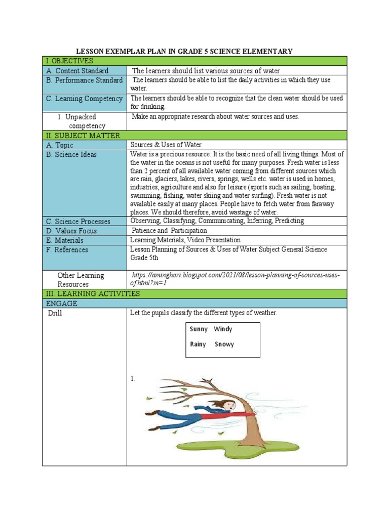Sources & Uses of Water Lesson Plan | PDF | Water | Fresh Water