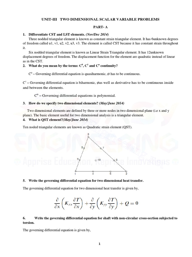Unit-Iii Two Dimensional Scalar Variable Problems | PDF | Geometry ...