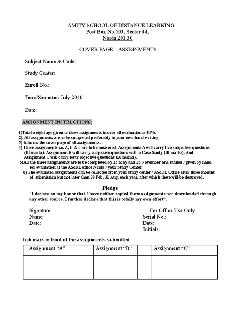 ASoDL Assignment Submission Guidelines | PDF