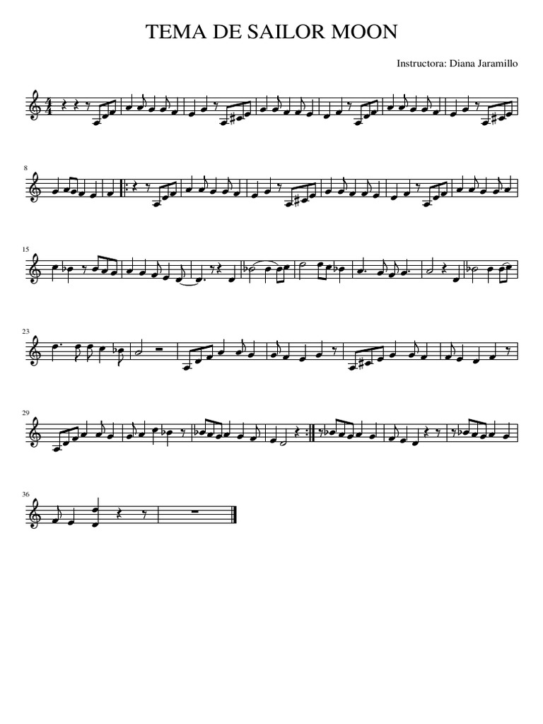Sailor Moon Violin Diana | PDF