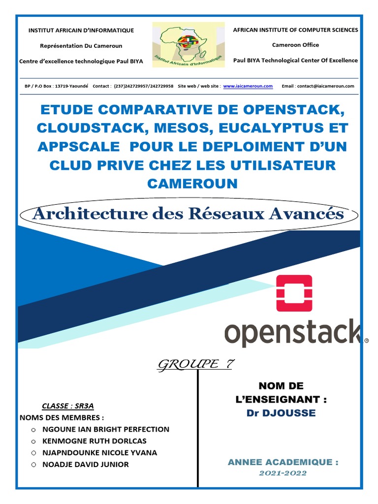 Étude comparative des solutions cloud au Cameroun | PDF | OpenStack | Cloud computing