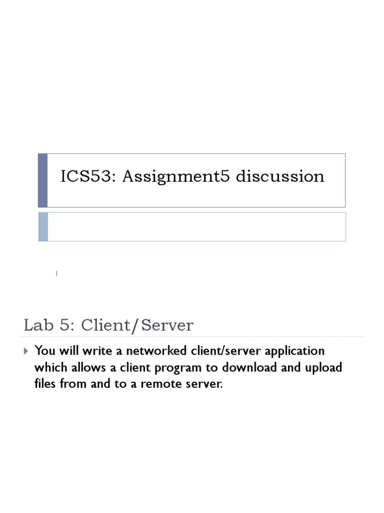 Assignment 5 Slides 1 Pdf Network Socket Port Computer Networking 