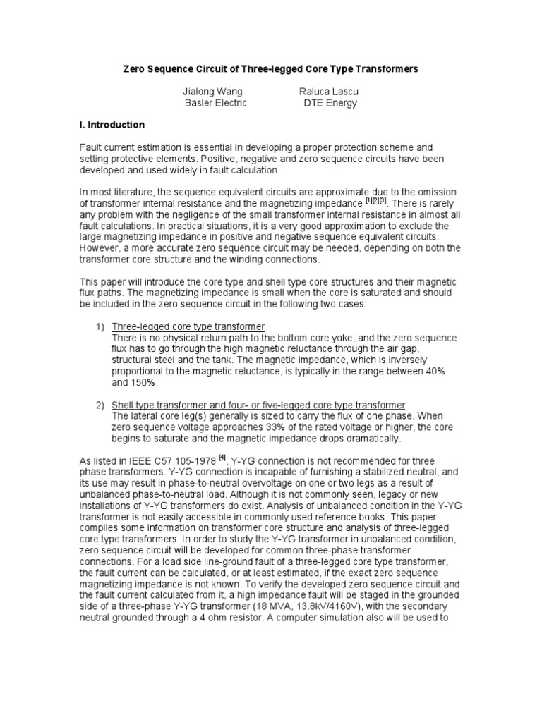 Zero Sequence Circuit | PDF | Transformer | Electrical Impedance