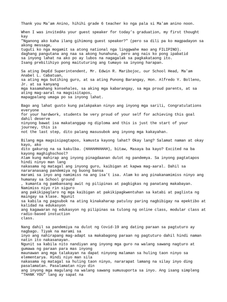 Speech Guest Speaker | PDF