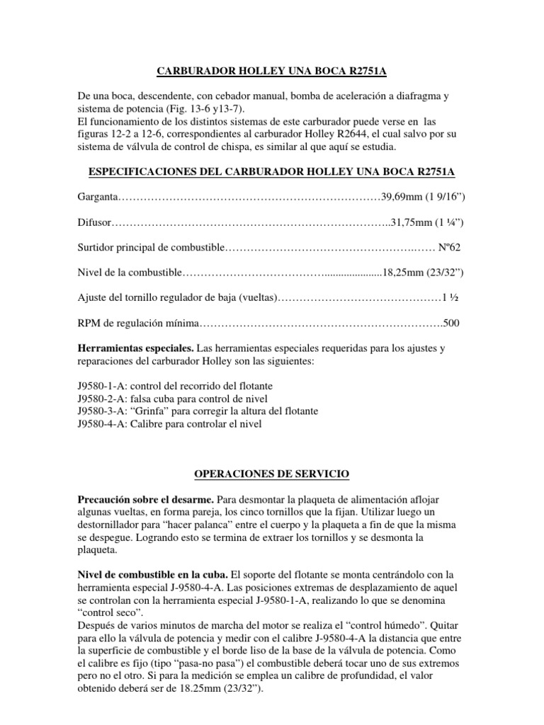 Manual Car Bur Ad or | PDF | Carburador | Tornillo