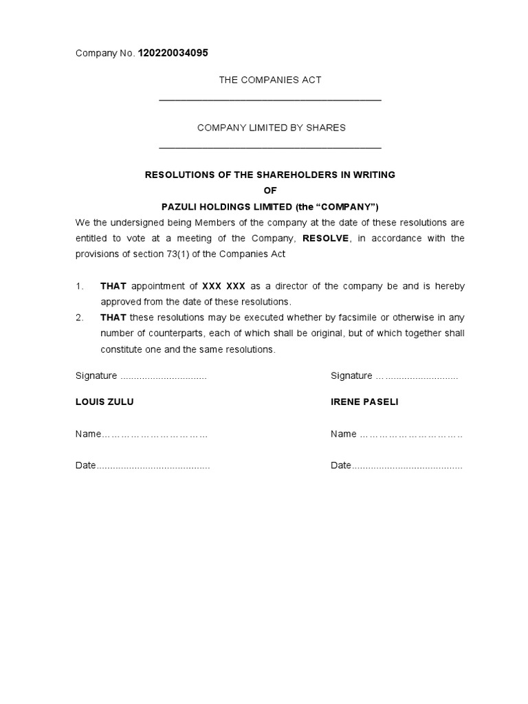 Board Resolution | PDF