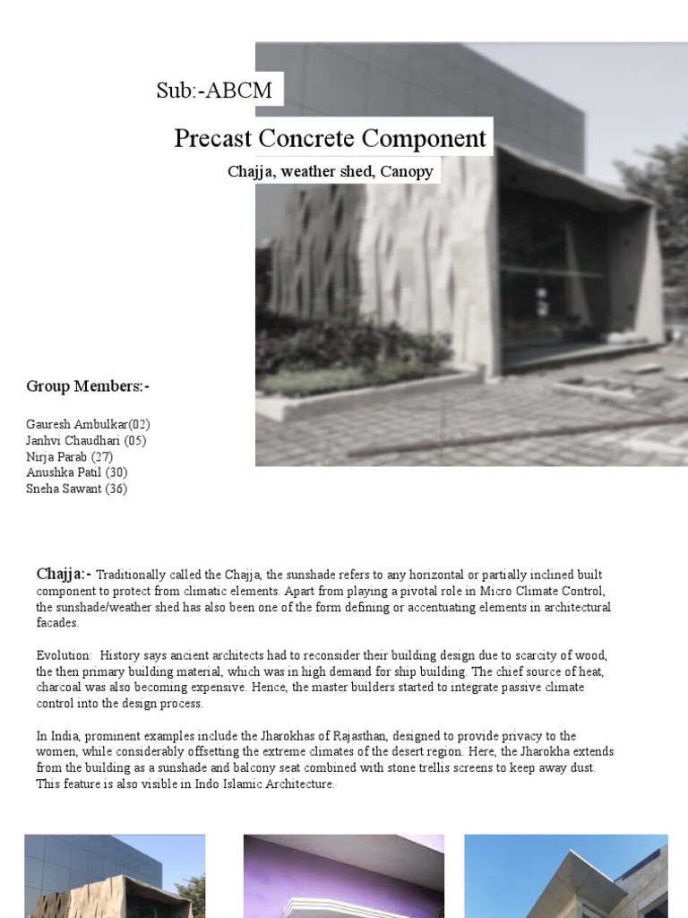 Precast Concrete Component: Sub:-ABCM | PDF | Concrete | Precast Concrete