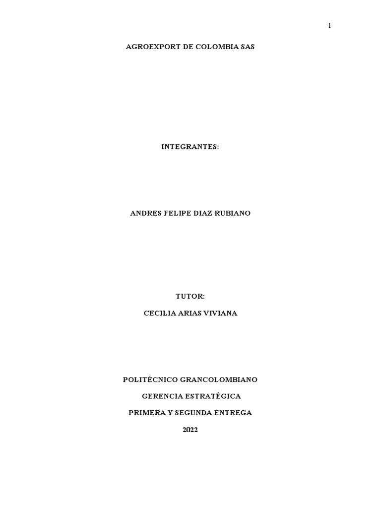 Agroexport de Colombia: Historia y Estrategia | PDF | Logística | Business