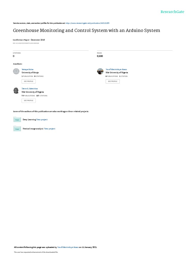 Greenhouse Monitoring and Control System With An Arduino System ...