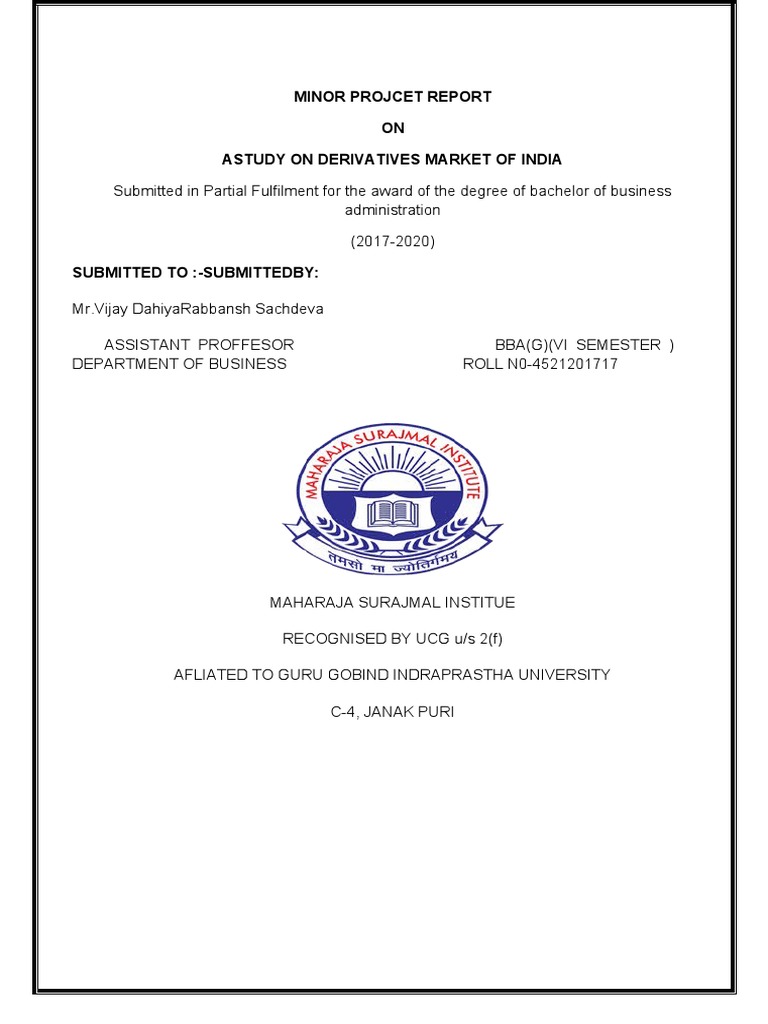 MPR Project Report Sample Format | PDF | Research Design | Derivative ...