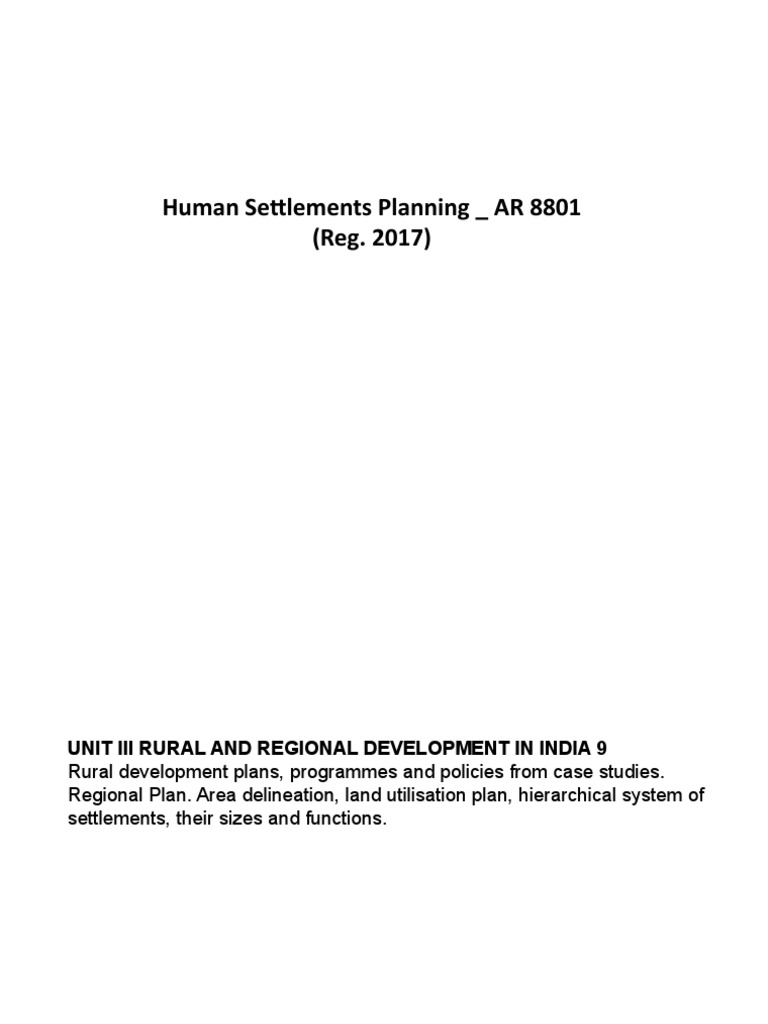 Human Settlements Planning - AR 8801 (Reg. 2017) | PDF | Sustainability | Economies