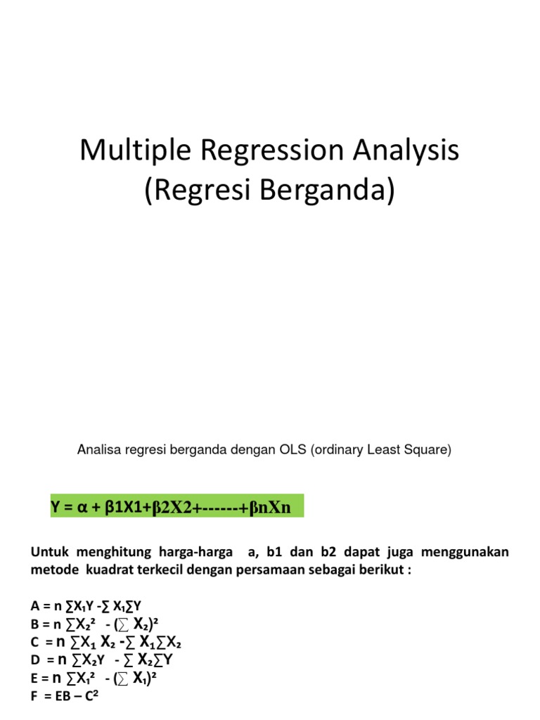 Multiple Regression Analysis | PDF