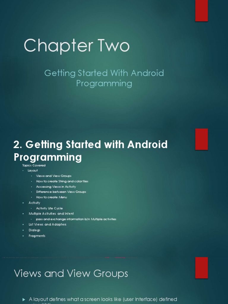 Starting With Android Program | PDF | Menu (Computing) | Mobile App