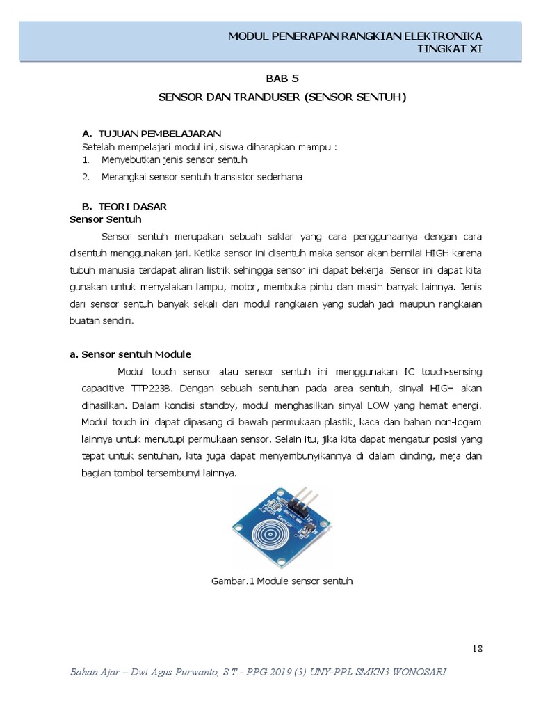 Penerapan Sensor Sentuh dan Transistor | PDF