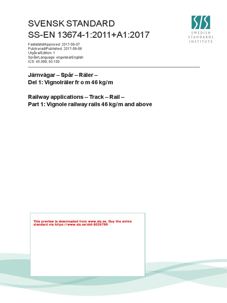 SS en 13674 1 2011 A1 2017 en PDF | PDF