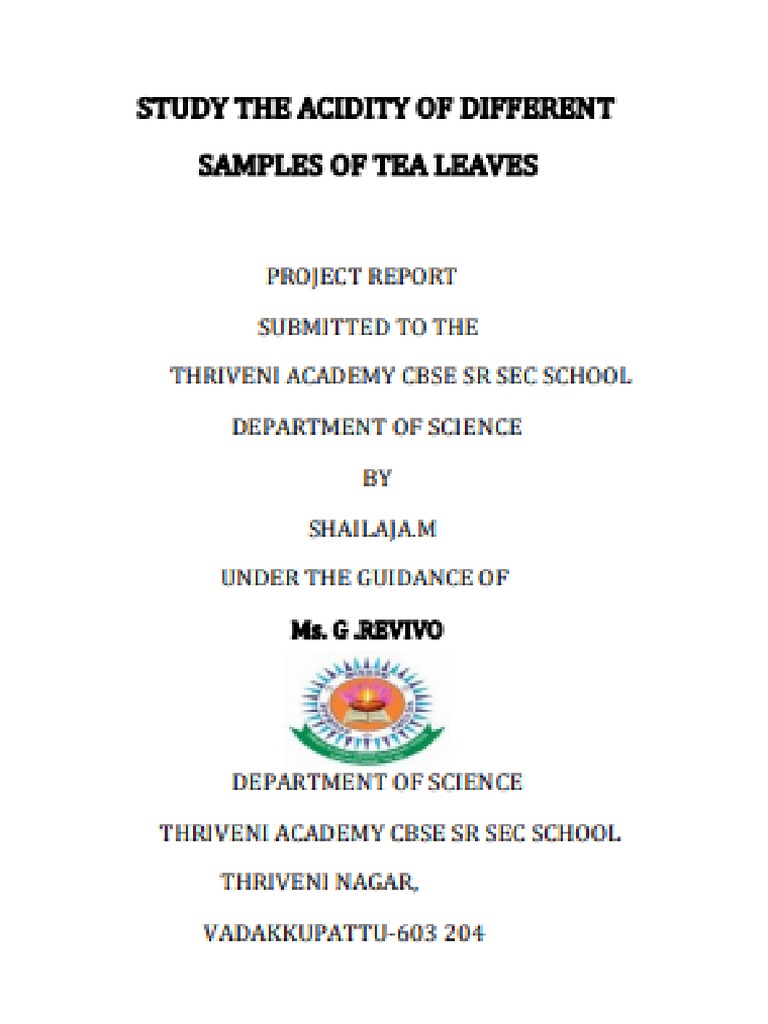 Study of Tea Leaves Project | PDF