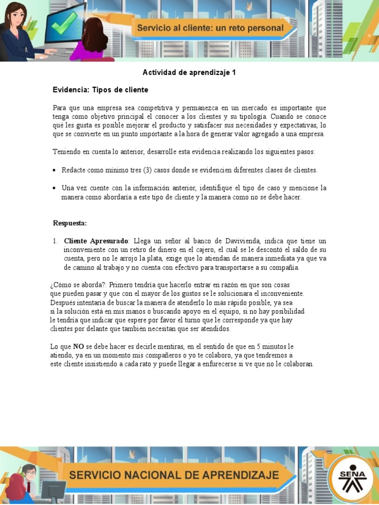 AA1 Evidencia Tipos de Cliente | PDF | Cliente | Business