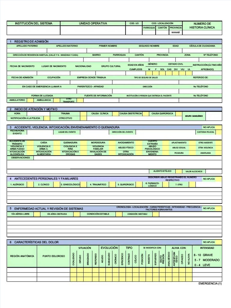 Formulario 008 MSP | PDF | Especialidades Medicas | Medicina CLINICA
