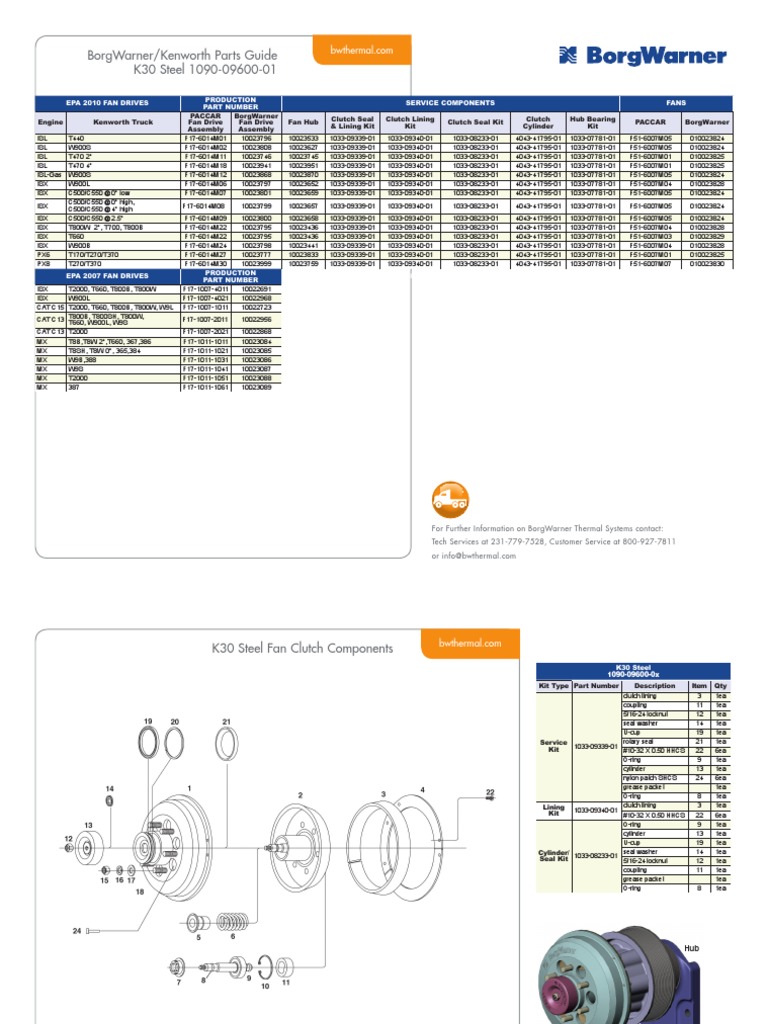 BorgWarner-Kenworth Parts Guide K30 Steel | PDF | Technologie et ingénierie