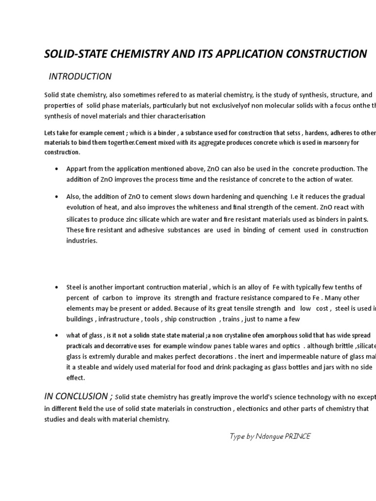 Solid-State Chemistry and Its Application Construction: in Conclusion ...