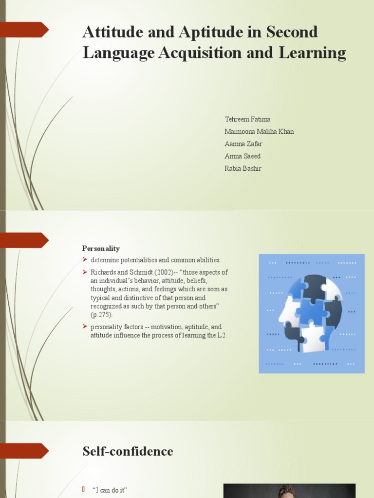 Attitude vs. Aptitude in Language Learning | PDF | Career & Growth ...