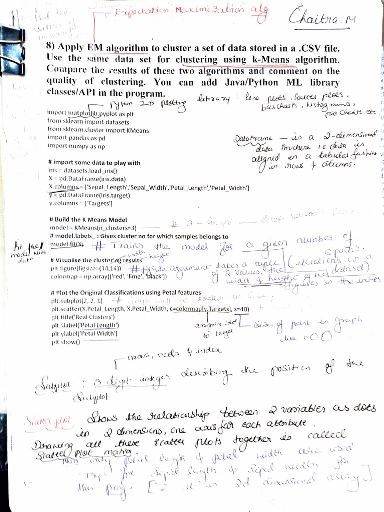 Program 7-EM Algorithm-K Means Algorithm | PDF | Multivariate ...