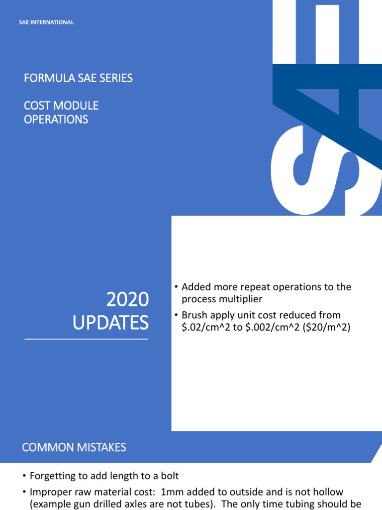 Formula Sae Series Cost Module Operations | PDF | Pipe (Fluid ...