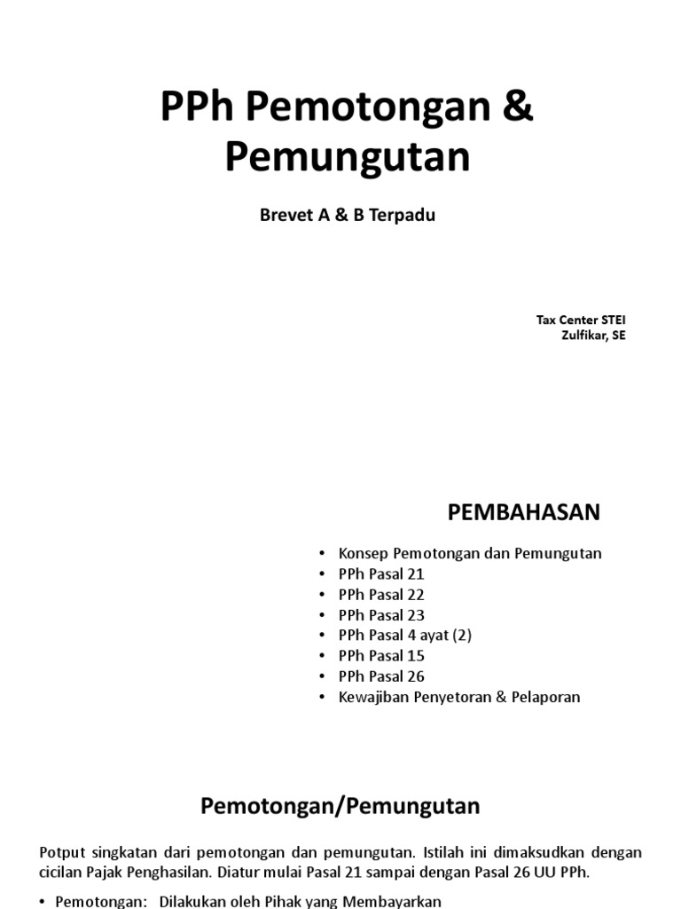 PPH Potong Pungut TM5 | PDF