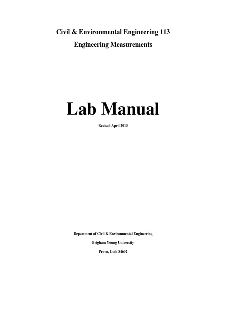 Lab Manual: Civil & Environmental Engineering 113 Engineering ...