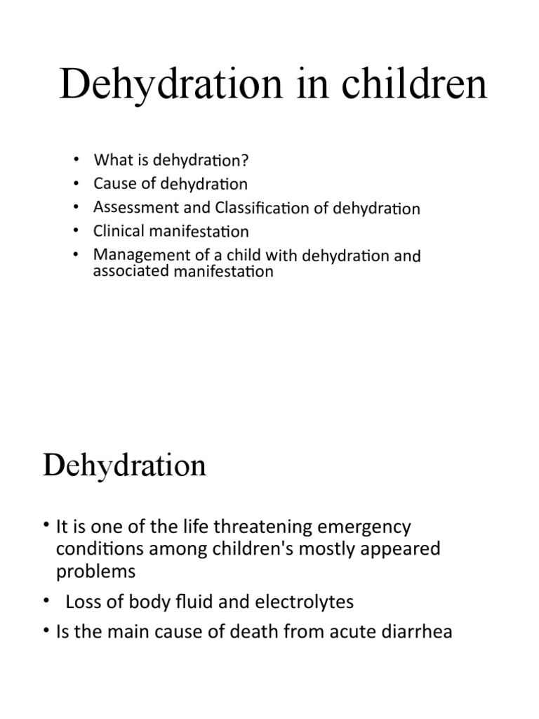 Pediatric Dehydration Classification Guide | PDF | Dehydration | Diarrhea
