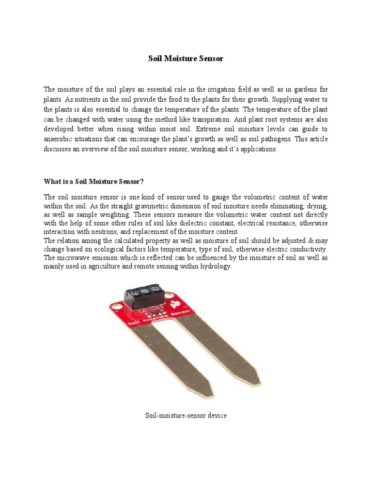 Soil Moisture Sensor | PDF | Soil | Electricity
