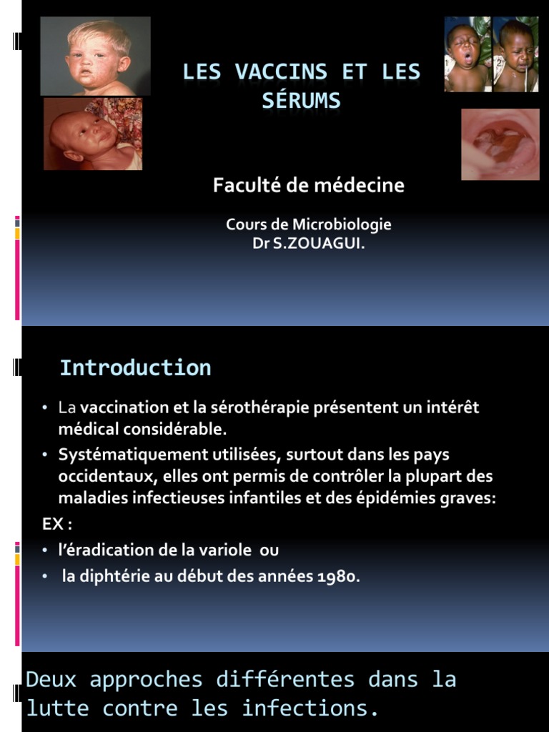 Vaccins et Sérothérapie : Approches et Efficacité | PDF | Vaccins ...