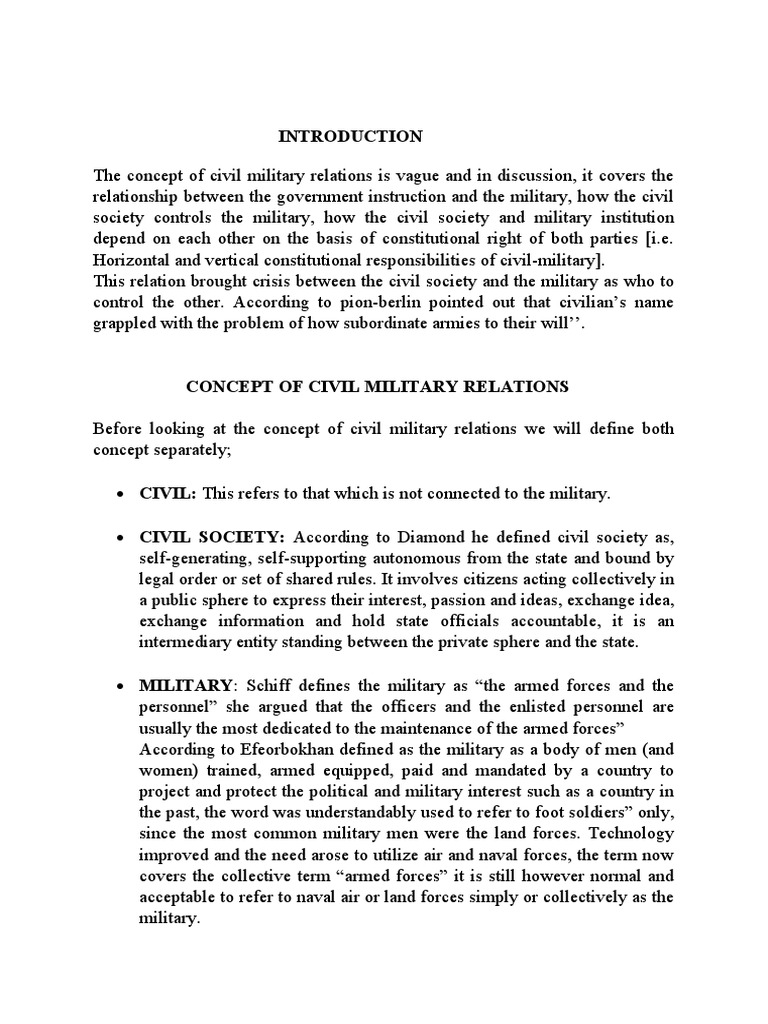 Civil Millitary Relations | PDF | Civil–Military Relations | Military